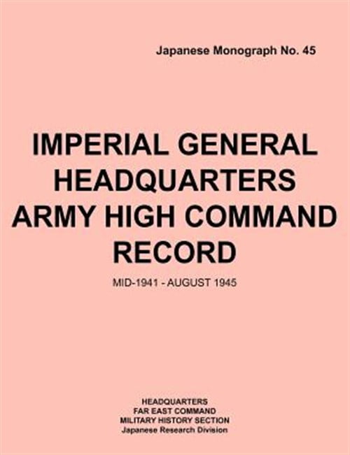 Pre-Owned Imperial General Headquarters Army High Command Record, Mid ...