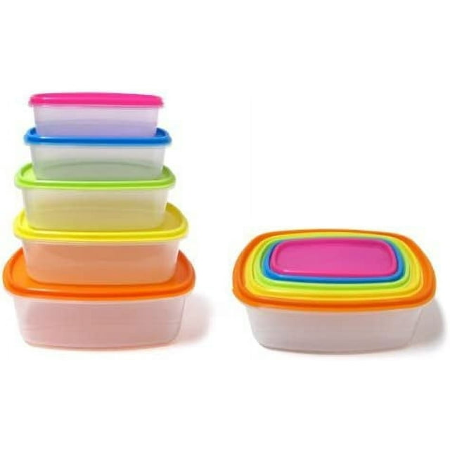 Imperial Home 14 Pc Leak-Proof Colored Plastic Food Storage Containers ...