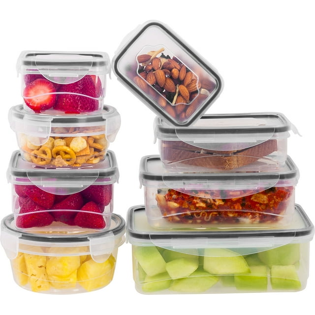 Imperial Home 16 Pcs Plastic Food Storage Containers Set With Air Tight Locking Lids - Walmart.com