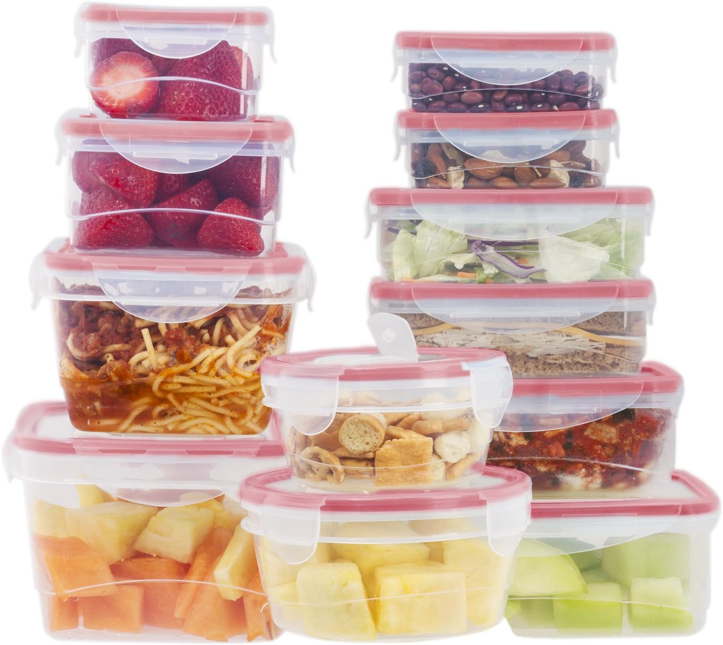 Imperial Home 12-Pack Reusable Meal Prep Plastic Food Containers ...