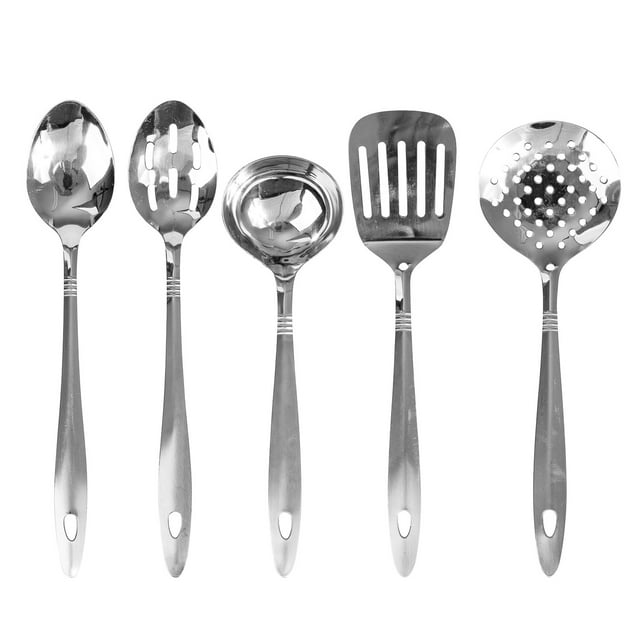 Imperial Home 5 Pc Hammered Stainless Steel Kitchen Cooking Utensil ...
