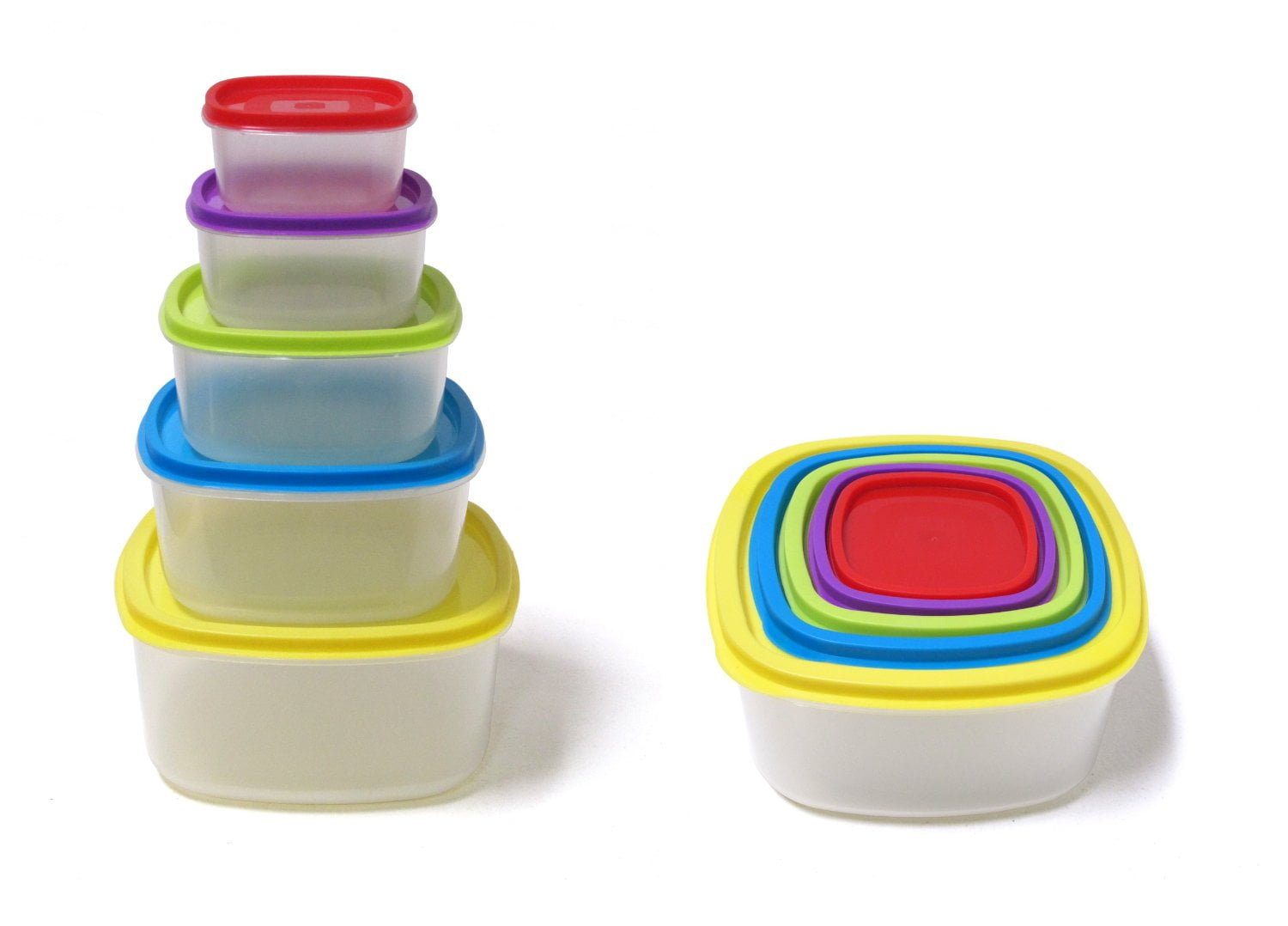 Imperial Home BPA Free Plastic Food Storage Set with 5 Containers and ...