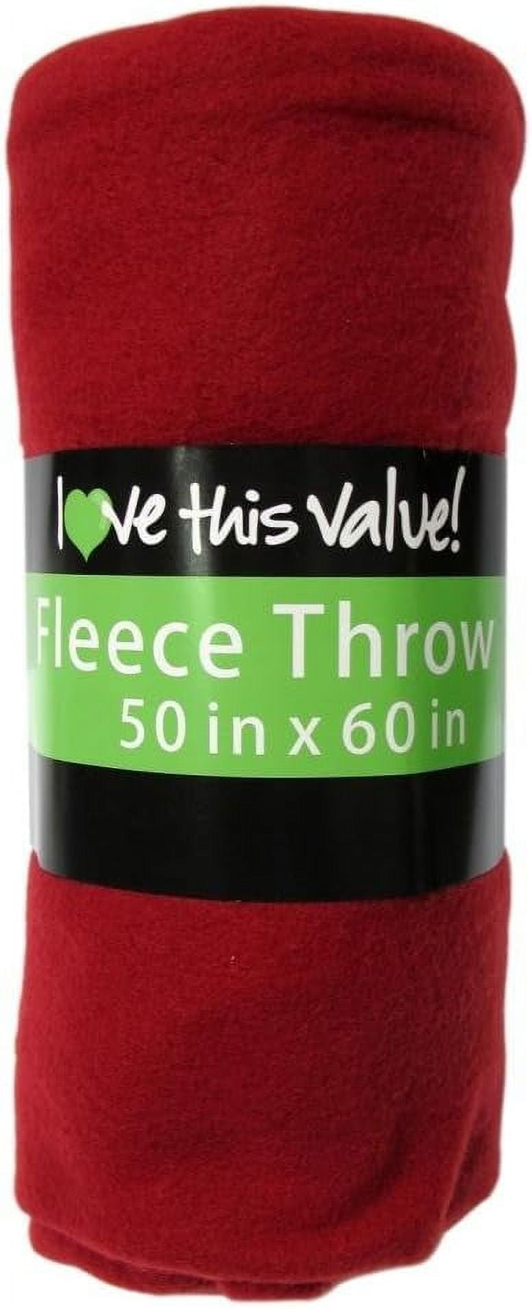 Imperial Home Soft Fleece Throw Blanket Red - 50" x 60" - Walmart.com