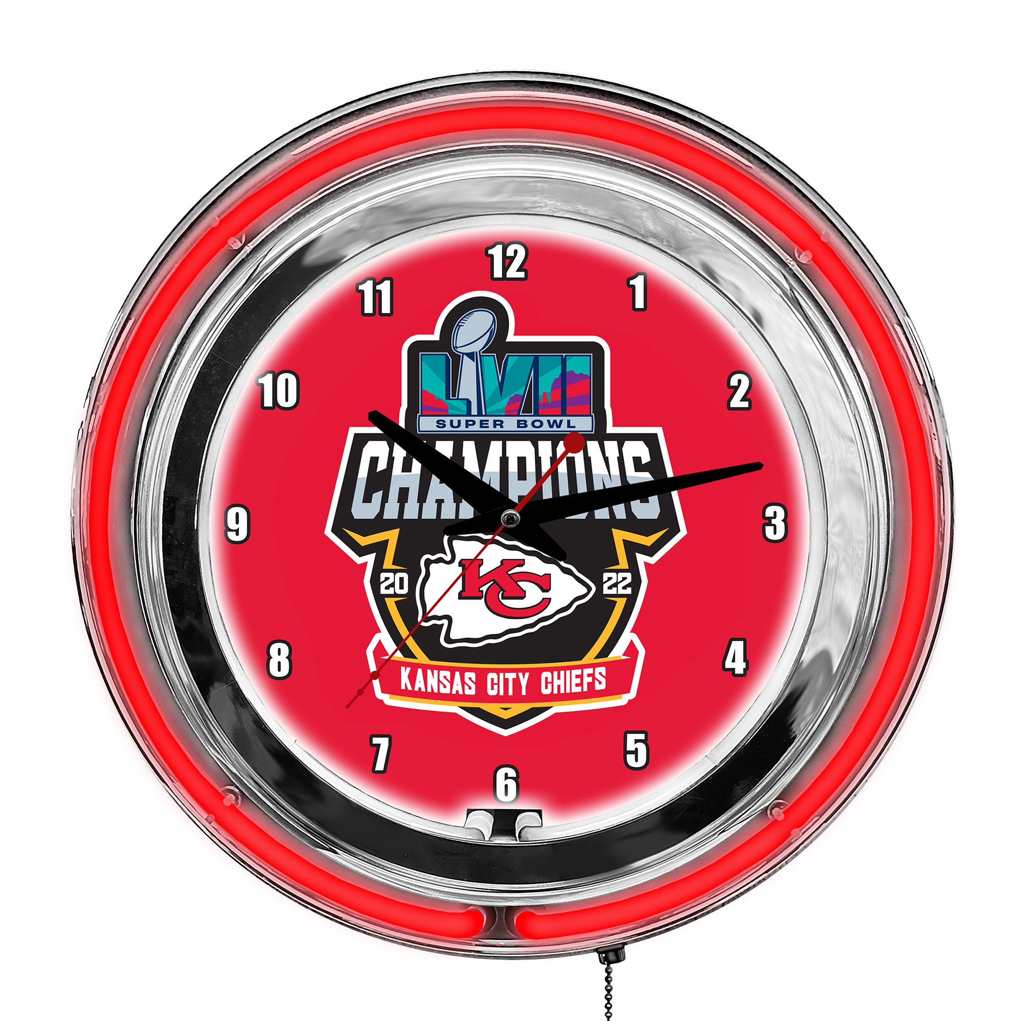 Imperial Kansas City Chiefs Super Bowl LVII Champions 14'' Neon Clock ...