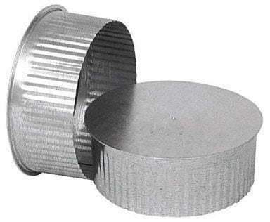 Imperial Manufacturing 4 in. Dia. Galvanized steel Crimped Pipe End Cap ...