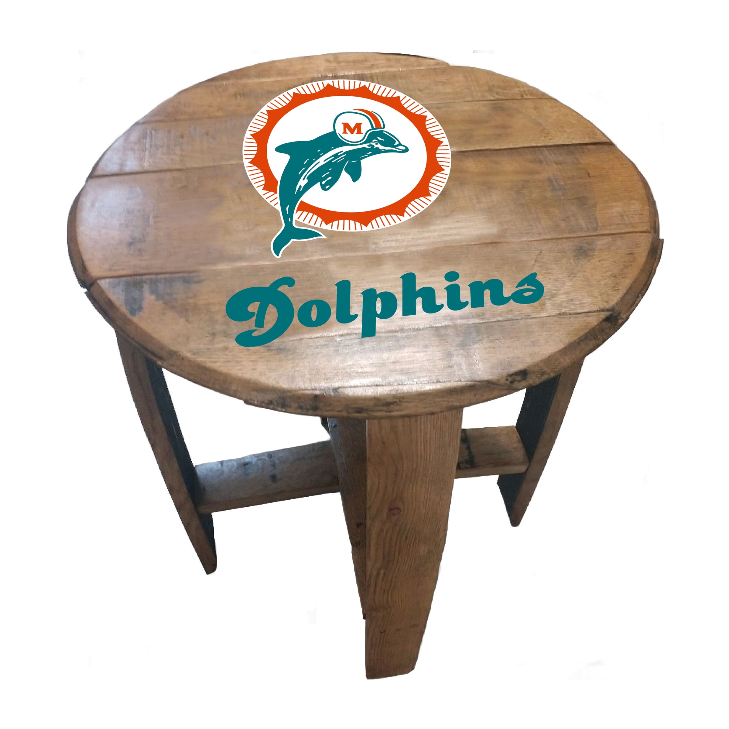 Imperial Miami Dolphins Throwback Logo Oak Barrel Table - Walmart.com