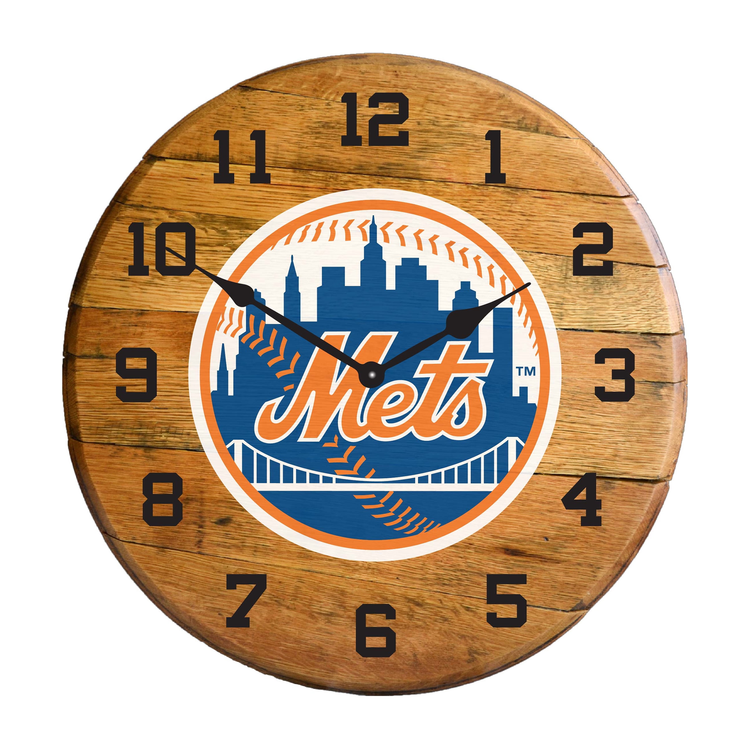 Imperial New York Mets Oak Barrel Clock - Walmart.com