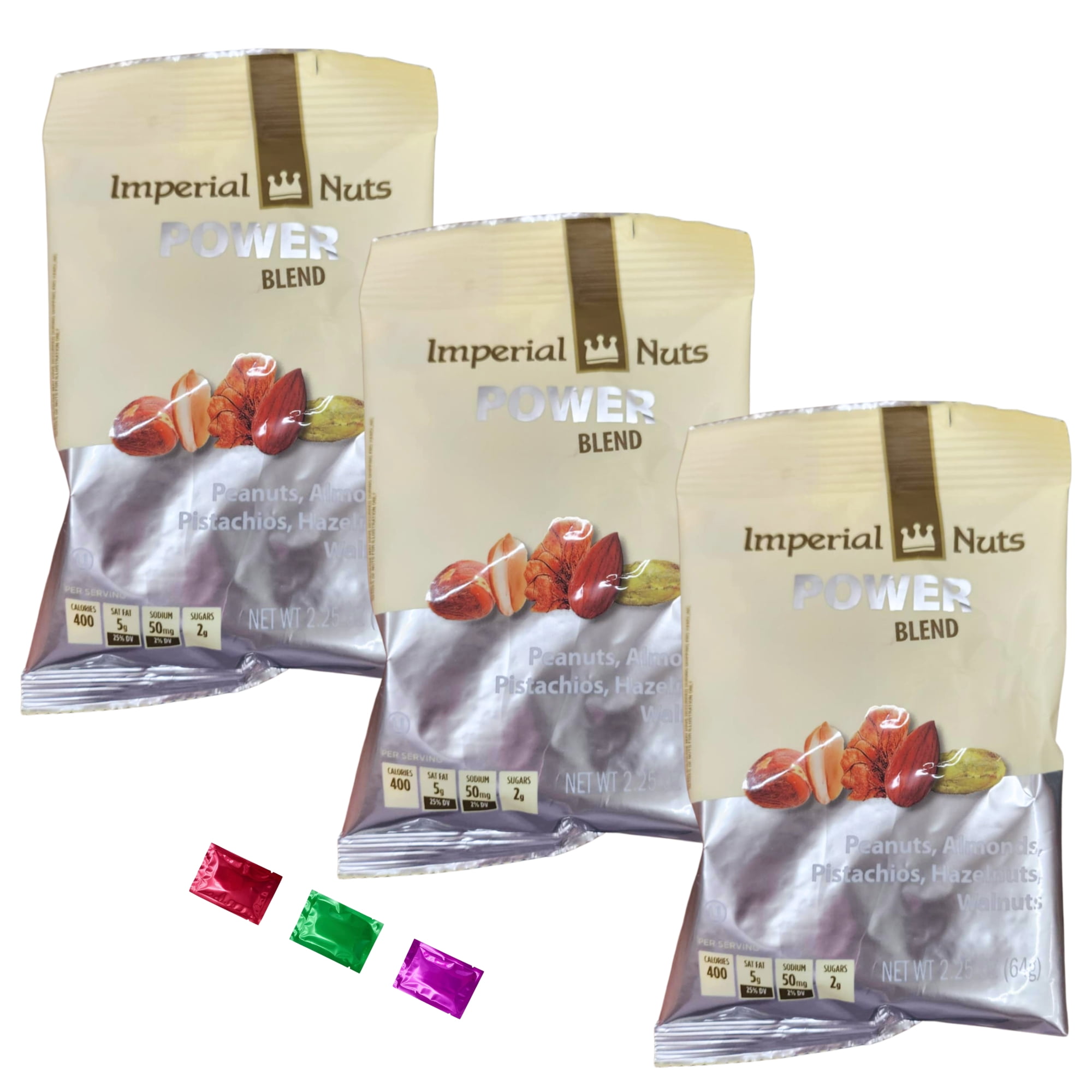 Imperial Nuts Power Blend 2.25 Oz 3 Packs, Mixed Nuts Snack Pack with ...