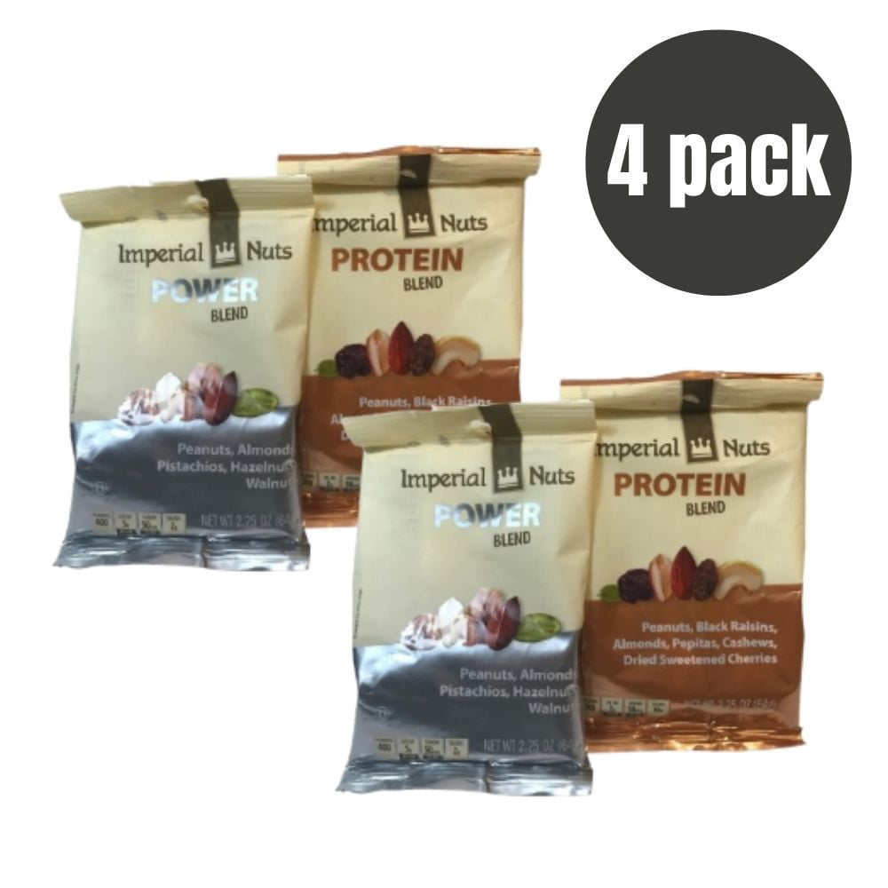 Imperial Nuts Power Blend & Protein Blend, 4 Pack (2 Each, 2.25 oz Bags ...