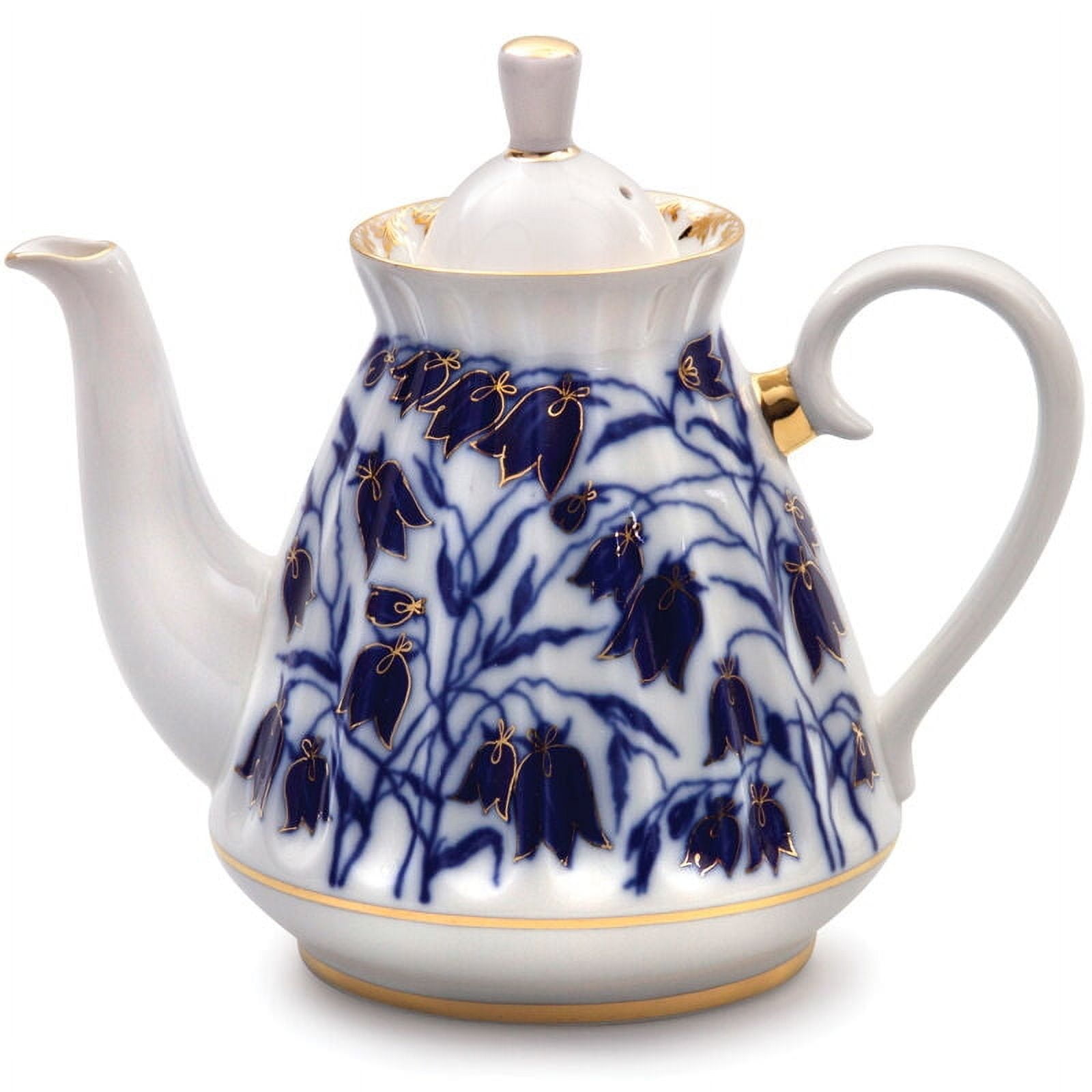 Imperial Porcelain Bluebells Porcelain Teapot 25.3 fl oz (750 ml) Gold ...