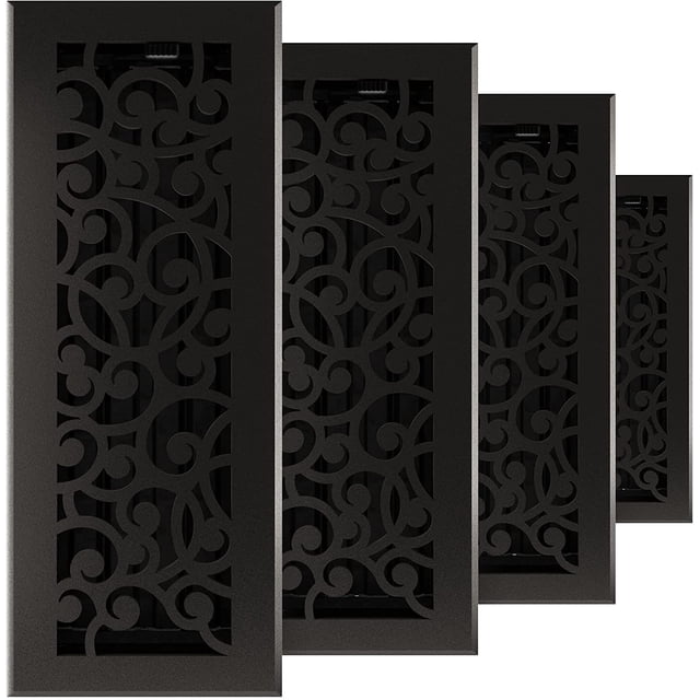 Imperial RG3375 Cast Iron Wonderland Decorative Floor Register, 4 x 12 ...