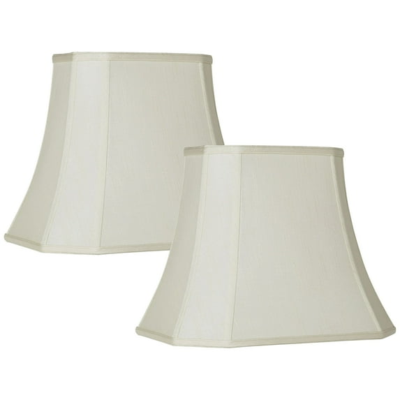 Imperial Shade Set of 2 Creme Medium Cut Corner Rectangular Lamp Shades ...