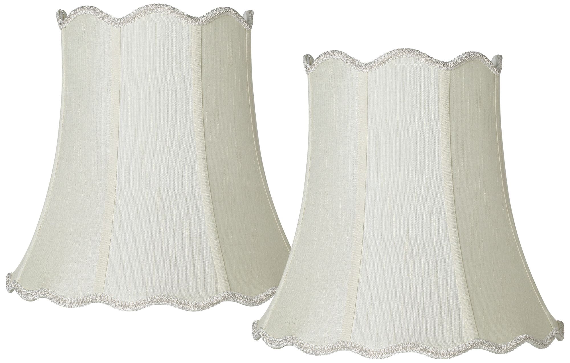 Imperial Shade Set of 2 Scallop Bell Lamp Shades Cream Medium 10" Top x ...