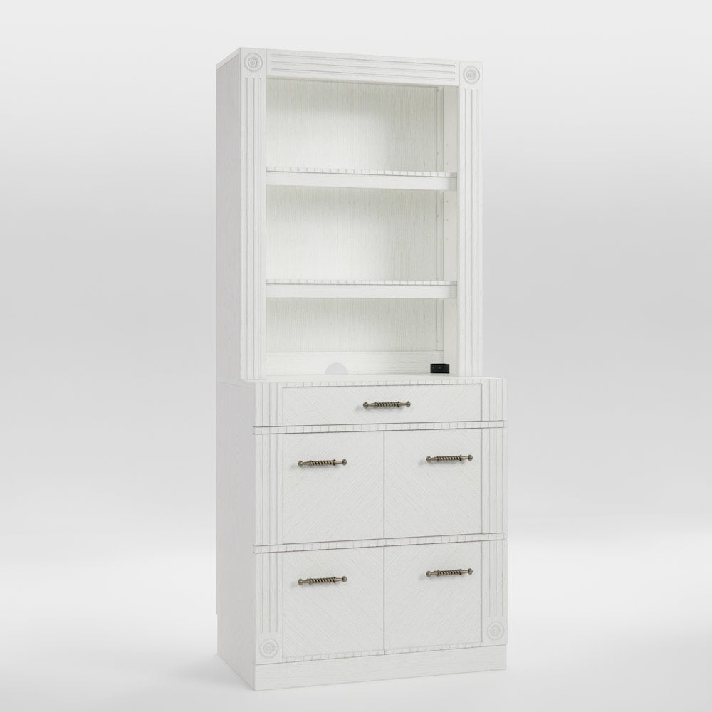 Imperial Solid Wood White Storage Bookcase with File Drawers - Walmart.com