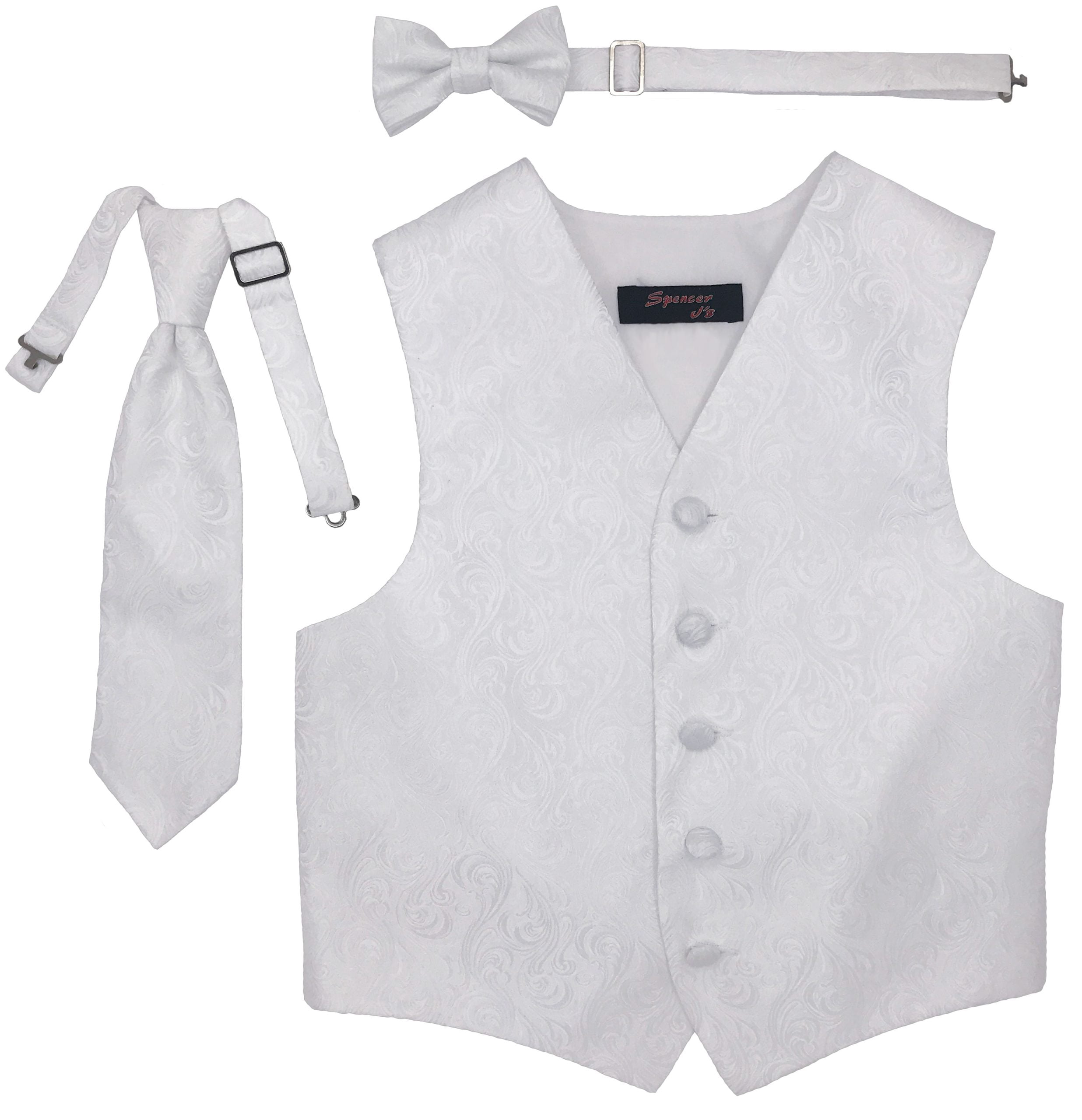 Imperial White Boys Satin Vest Spencer J - Boys 13-14 - Walmart.com