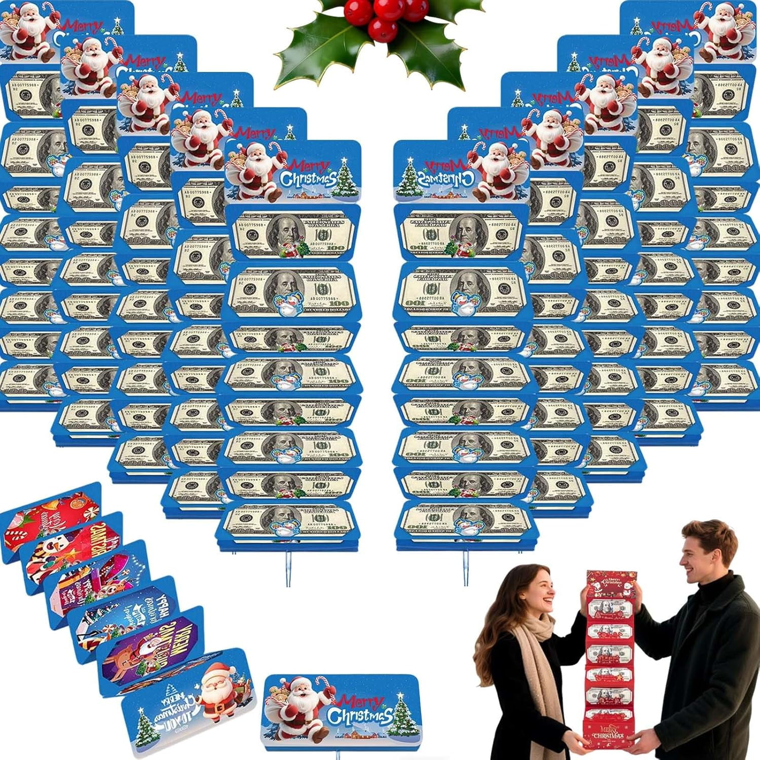 Impetusbe Christmas Cash Gift Envelope, Foldable Christmas Gift ...