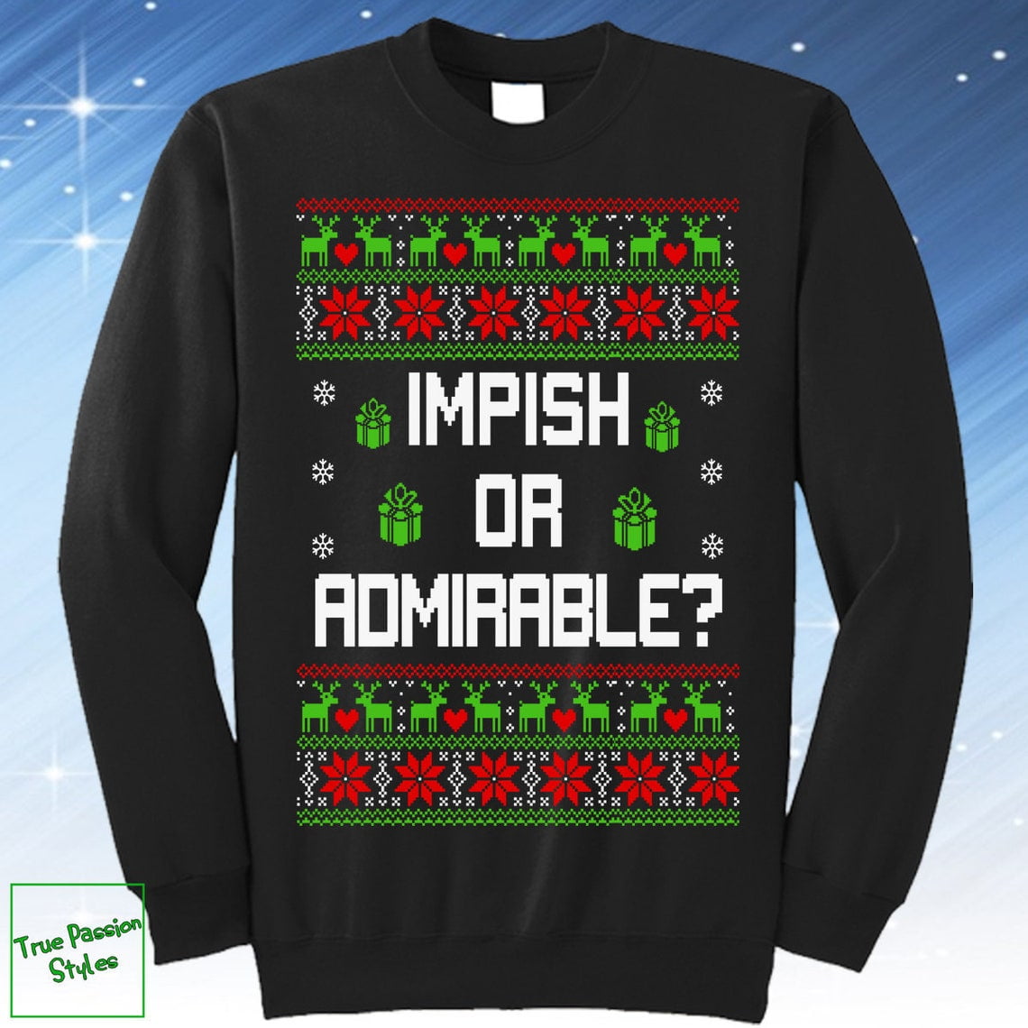 Impish Or Admirable Pull Over Sweater, Unisex season Party Sweatshirt ...