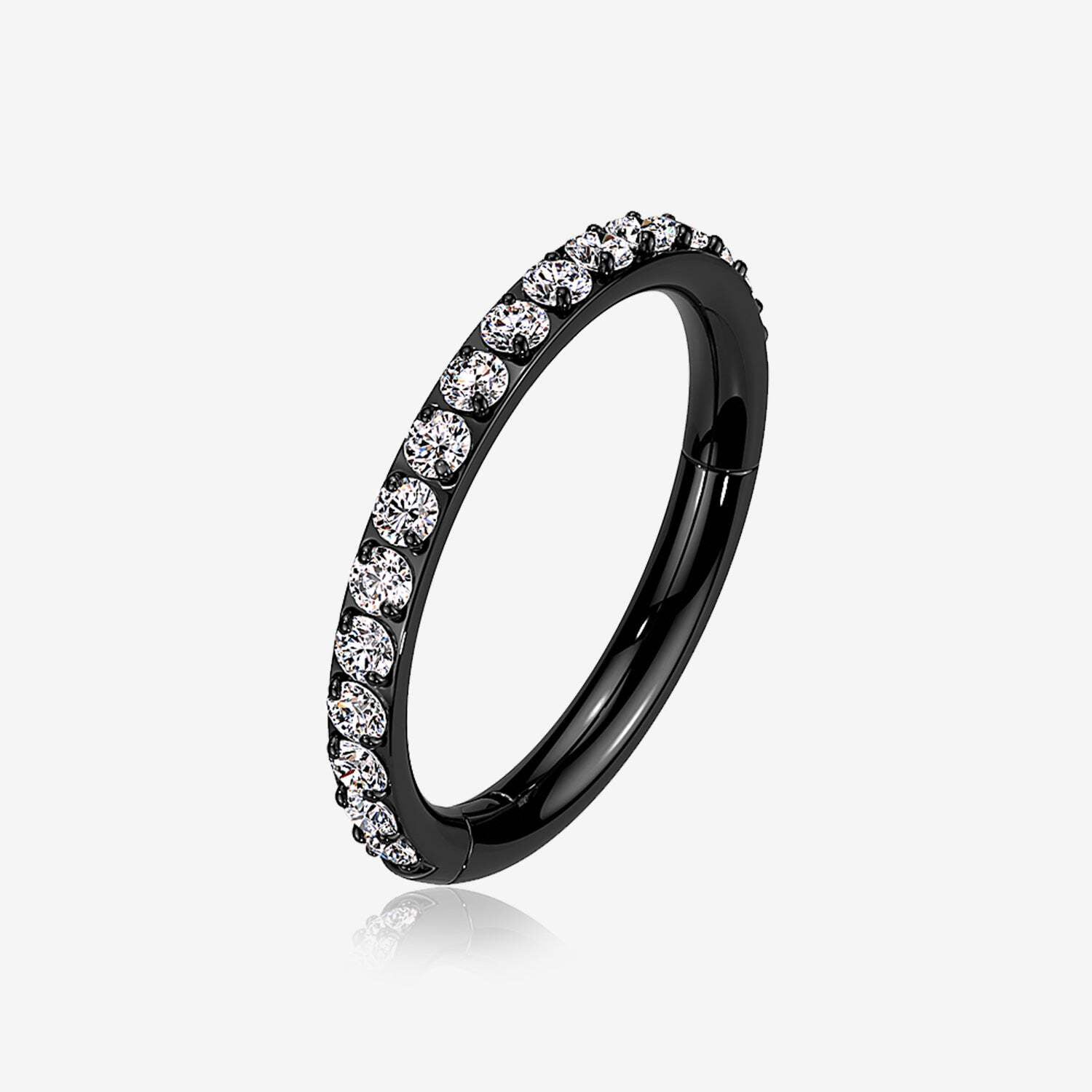 Implant Grade Titanium Blackline Brilliant Sparkle Gems Lined Clicker ...