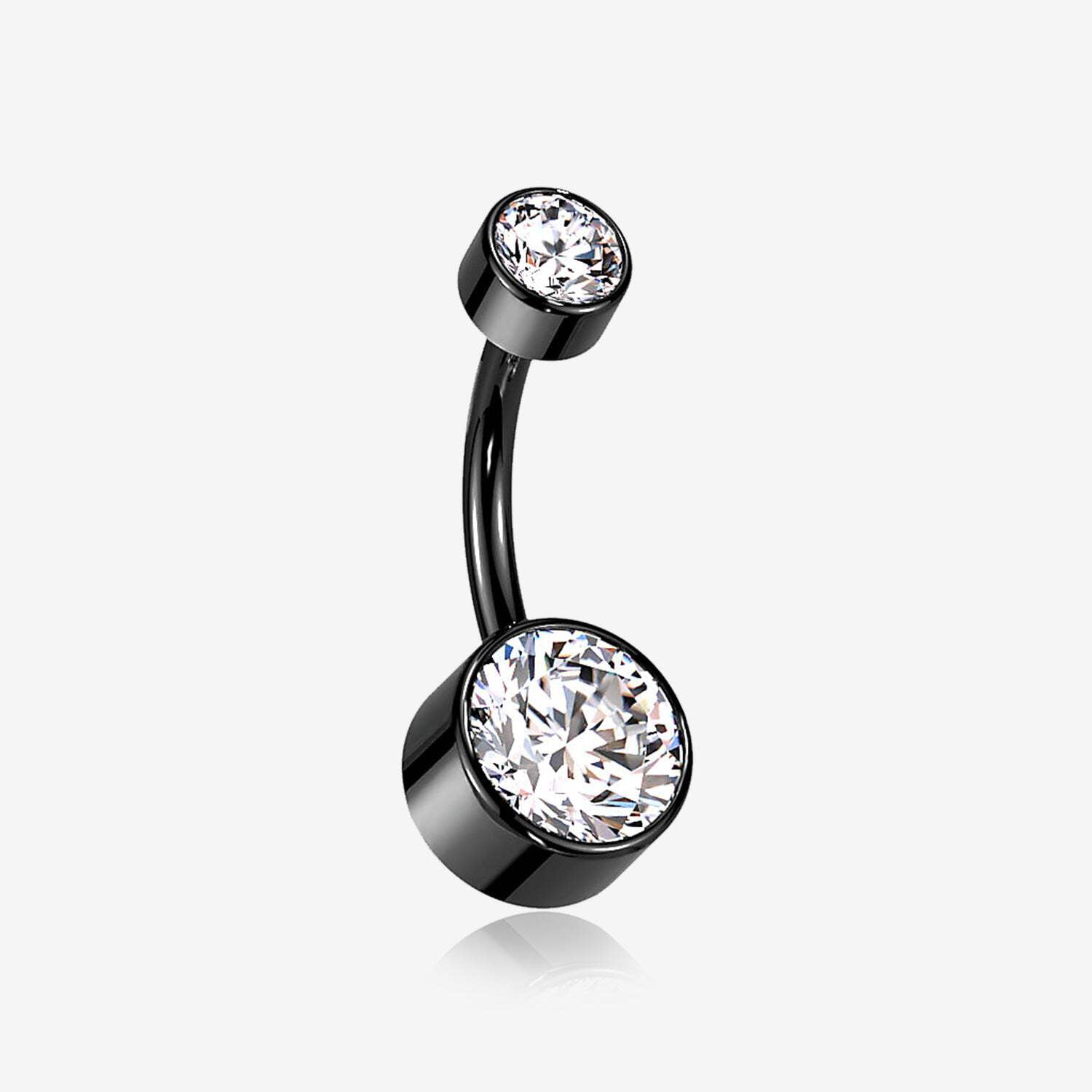 Implant Grade Titanium Blackline Internally Threaded Bezel Set Gem ...