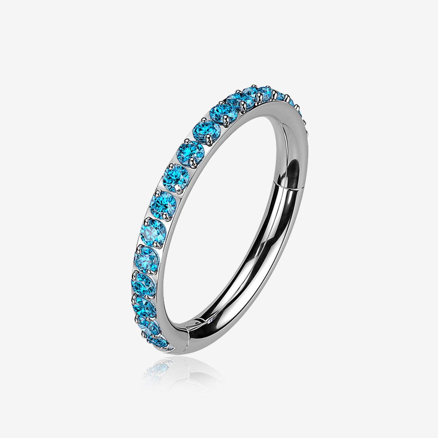 Implant Grade Titanium Brilliant Sparkle Gems Lined Clicker Hoop Ring ...