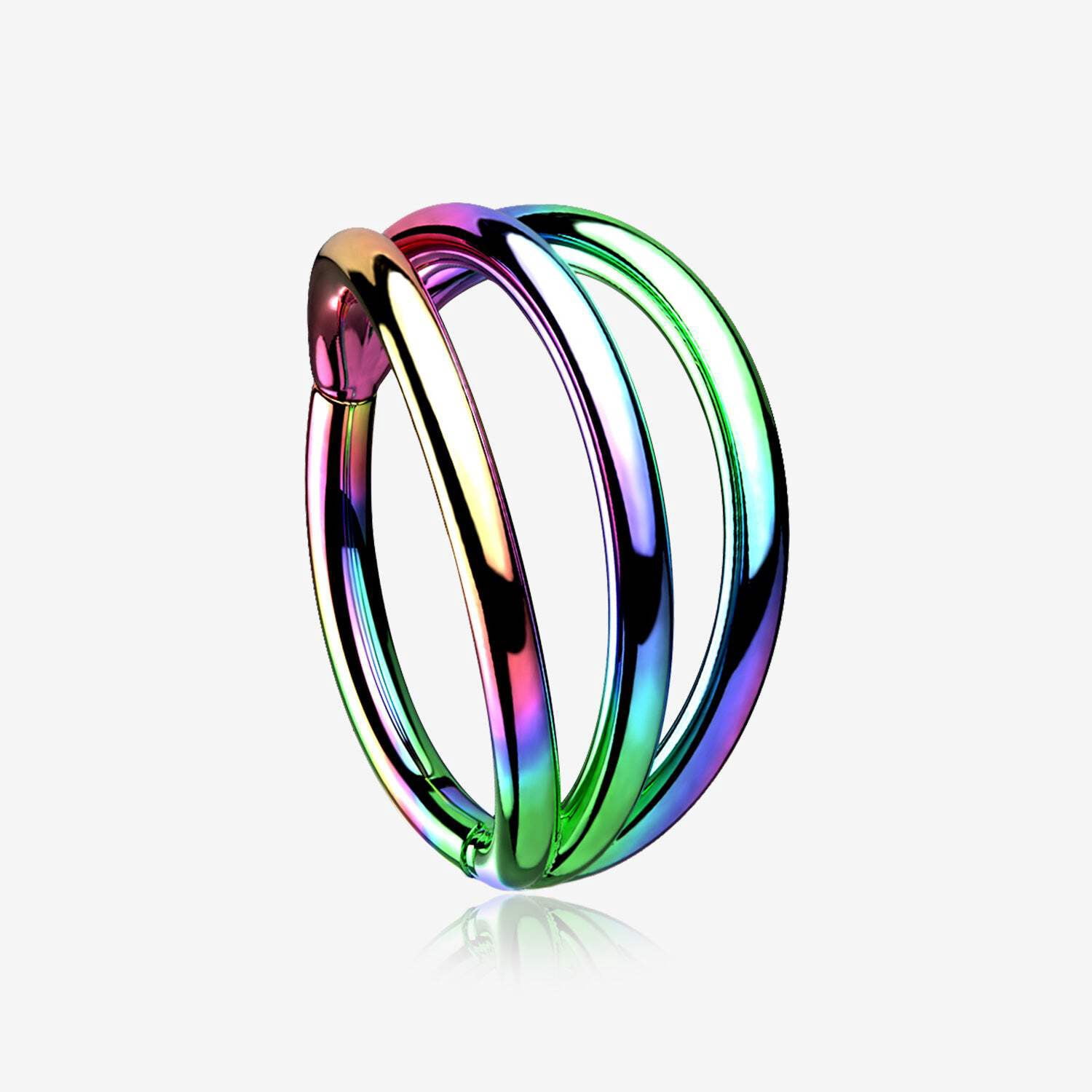 Implant Grade Titanium Colorline Triple Row Hoops Steel Seamless ...