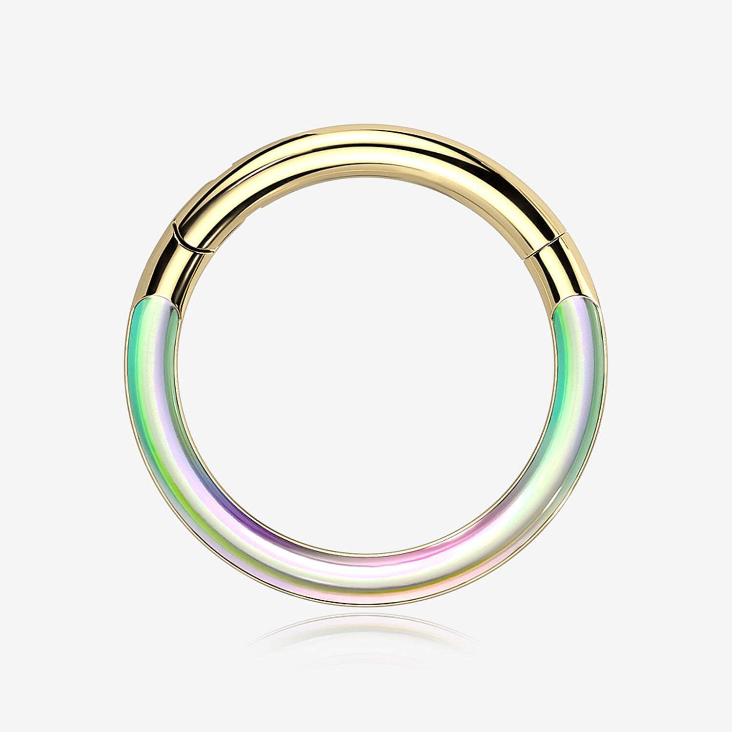 Implant Grade Titanium Golden Iridescent Revo Lined Clicker Hoop Ring ...