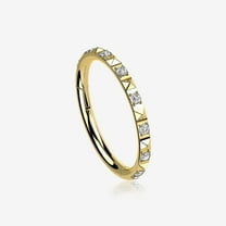 Implant Grade Titanium Hammered Accent Double Loop Clicker Hoop Ring ...