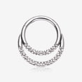 Implant Grade Titanium Hammered Accent Double Loop Clicker Hoop Ring ...