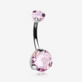 Implant Grade Titanium Internally Threaded Prong Set Belly Button Ring ...