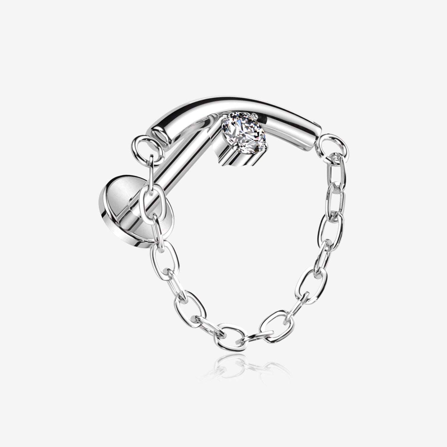 Implant Grade Titanium Modern Curve Sparkle Chained Internally Threaded ...