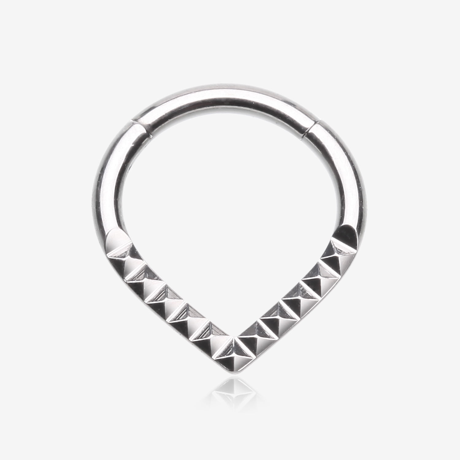 Implant Grade Titanium Pyramid Studded Chevron Seamless Clicker Hoop ...