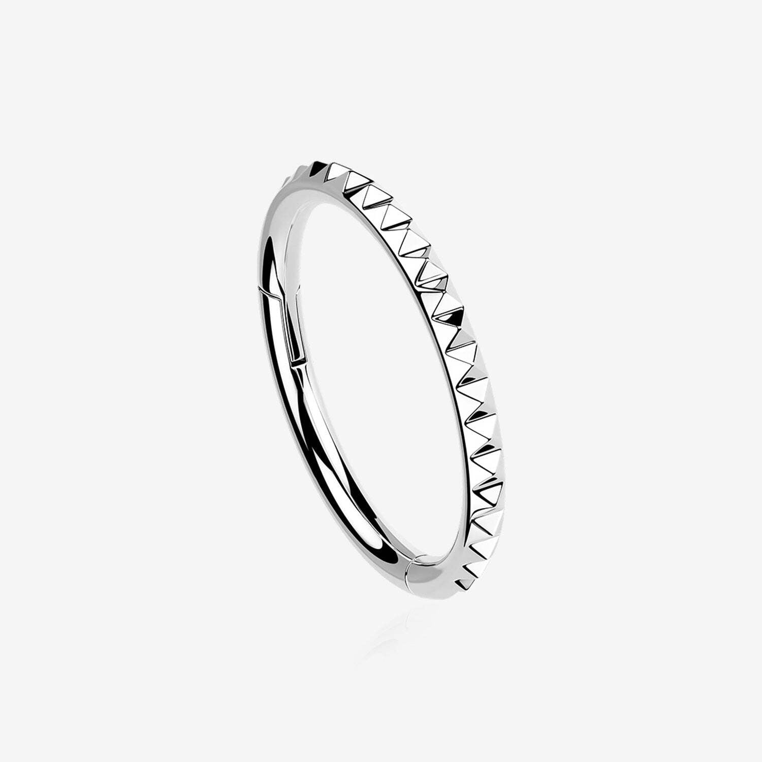 Implant Grade Titanium Pyramid Studded Geometric Seamless Clicker Hoop ...