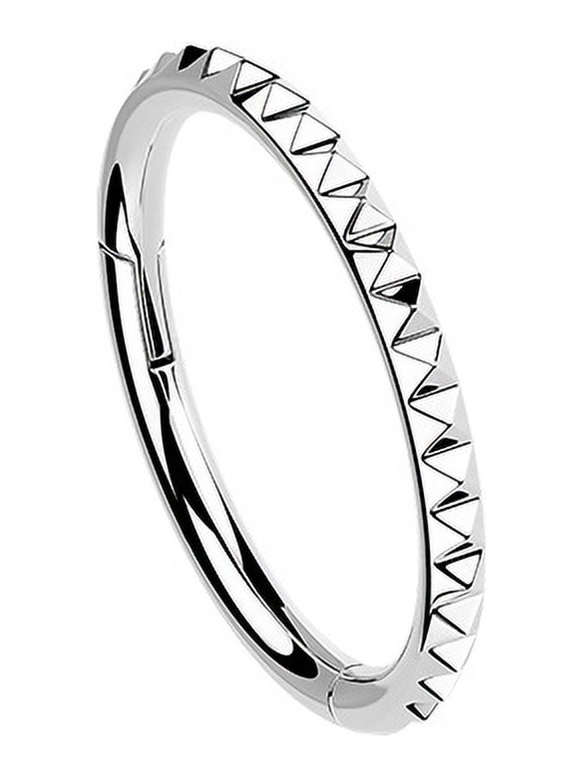 Implant Grade Titanium Pyramid Studded Geometric Seamless Clicker Hoop ...