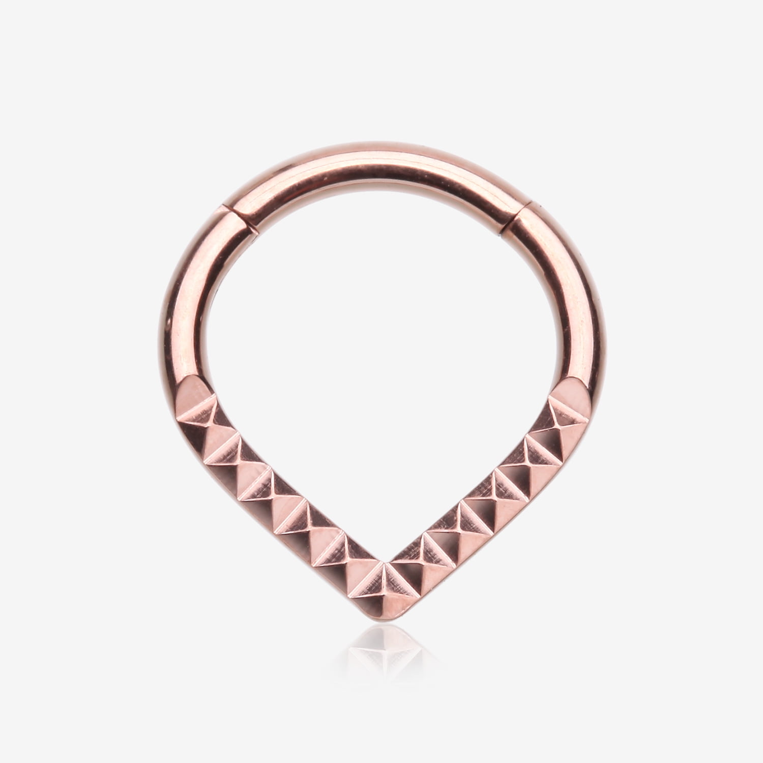 Implant Grade Titanium Rose Gold Pyramid Studded Chevron Seamless ...