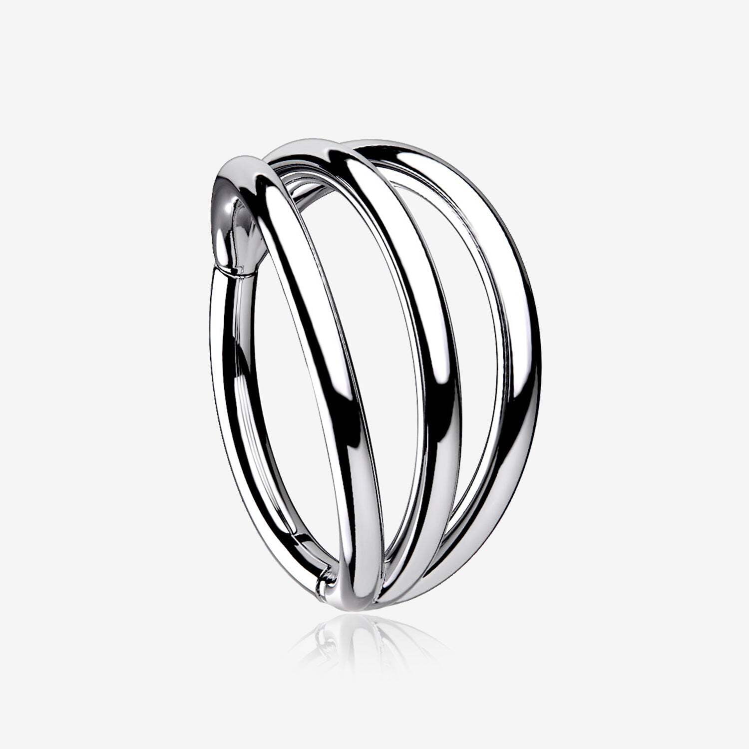 Implant Grade Titanium Triple Row Hoops Steel Seamless Clicker Hoop ...