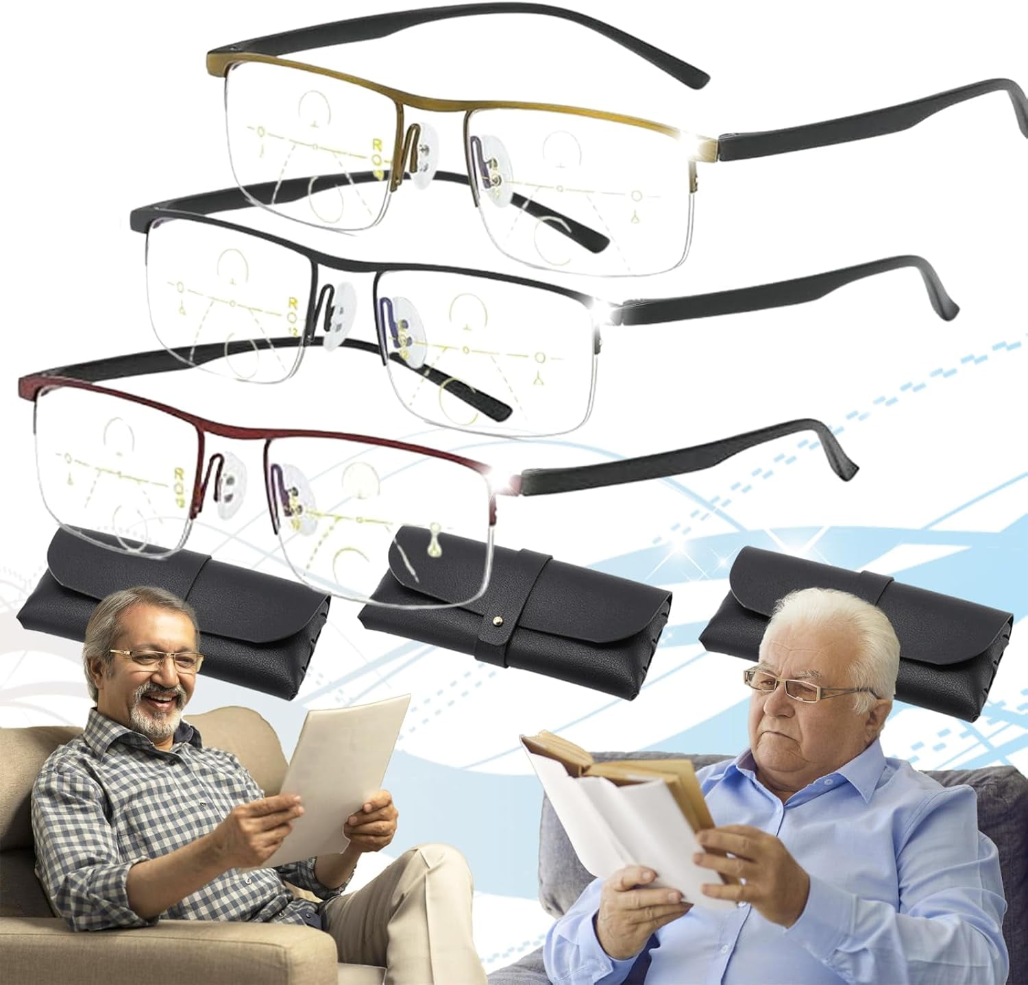 Implementarch Color-Changing Anti-Blue Light Presbyopia Glasses ...