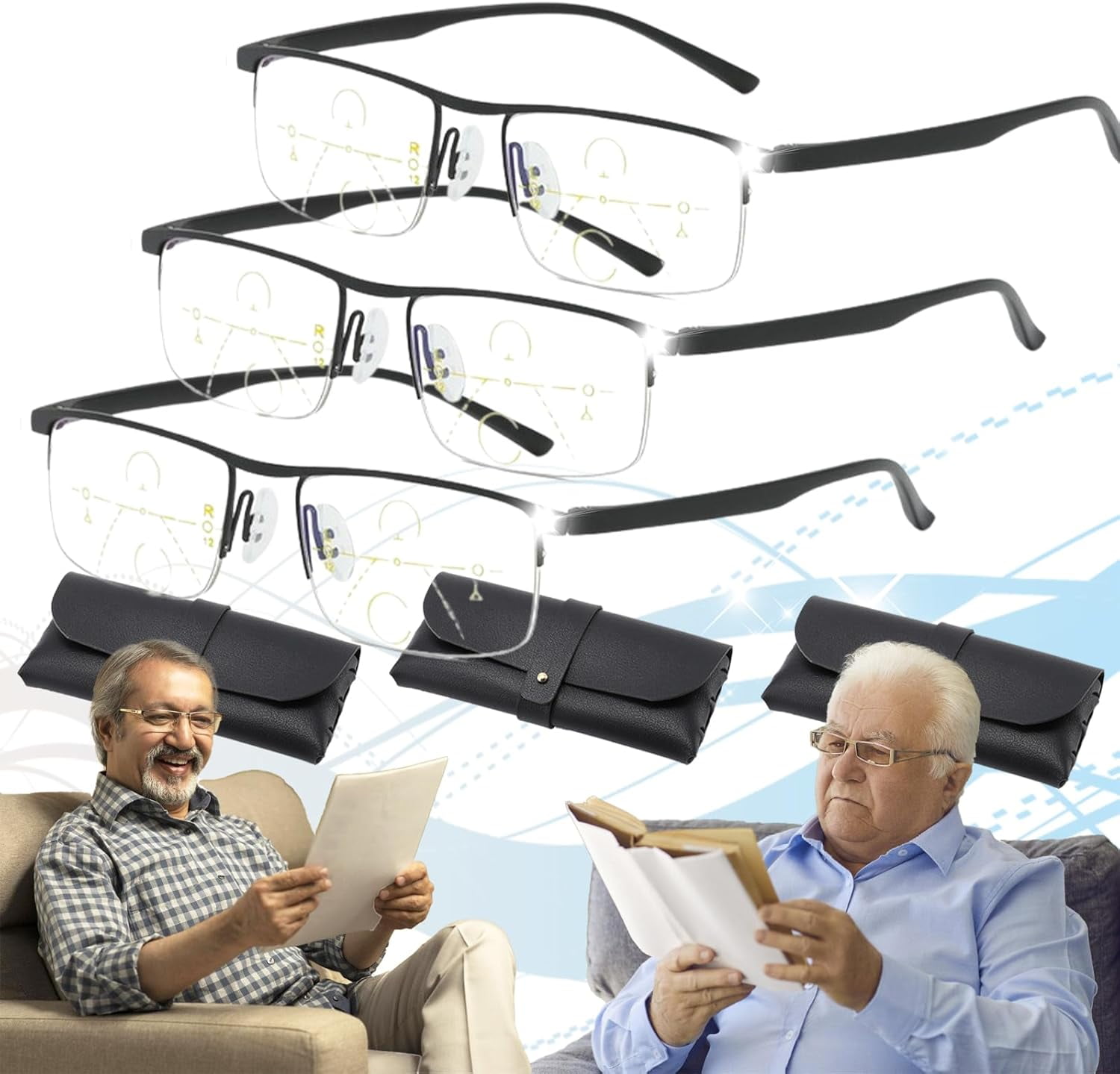 Implementarch Color-Changing Anti-Blue Light Presbyopia Glasses ...