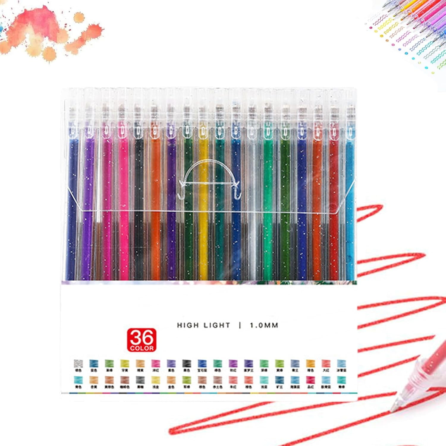 Implementarch Glitter Gel Pen Set, 8/12/18/24/36/48 Colors With Extra ...