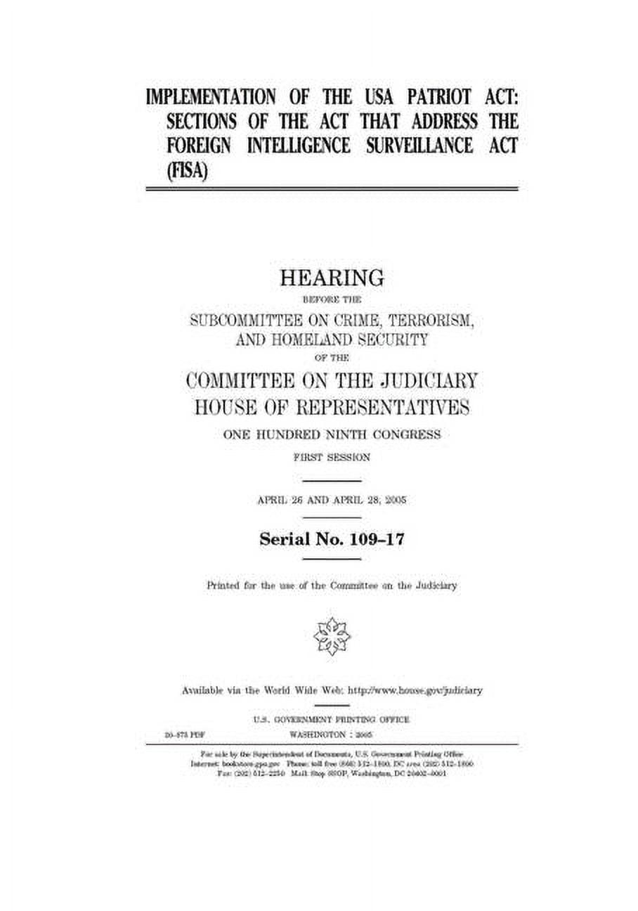 Implementation of the USA PATRIOT ACT : sections of the act that ...