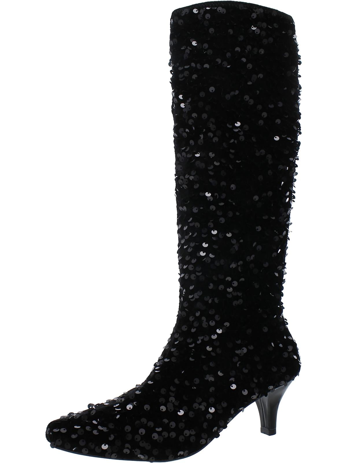 Impo Womens Namora Sequin Square Toe Zipper Knee-High Boots - Walmart.com