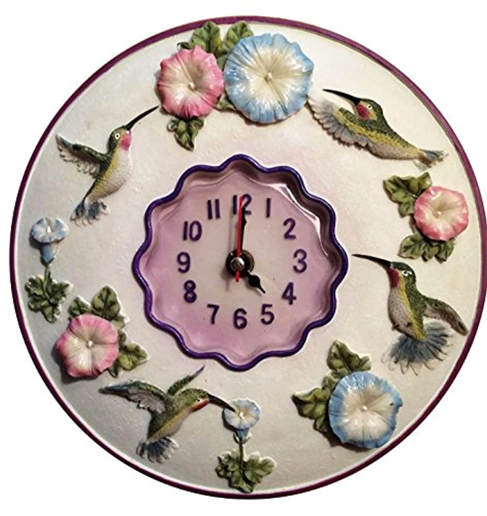 Import Hummingbird Clock, 8” Round, 3D Polystone - Wall Clock - Home ...