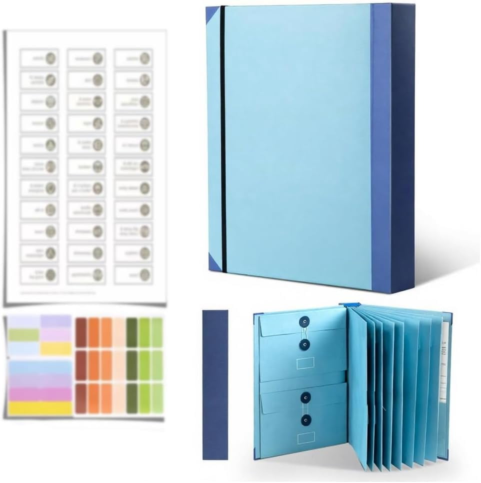 Important Document & Household Organizer Binder for Papers, Passports ...