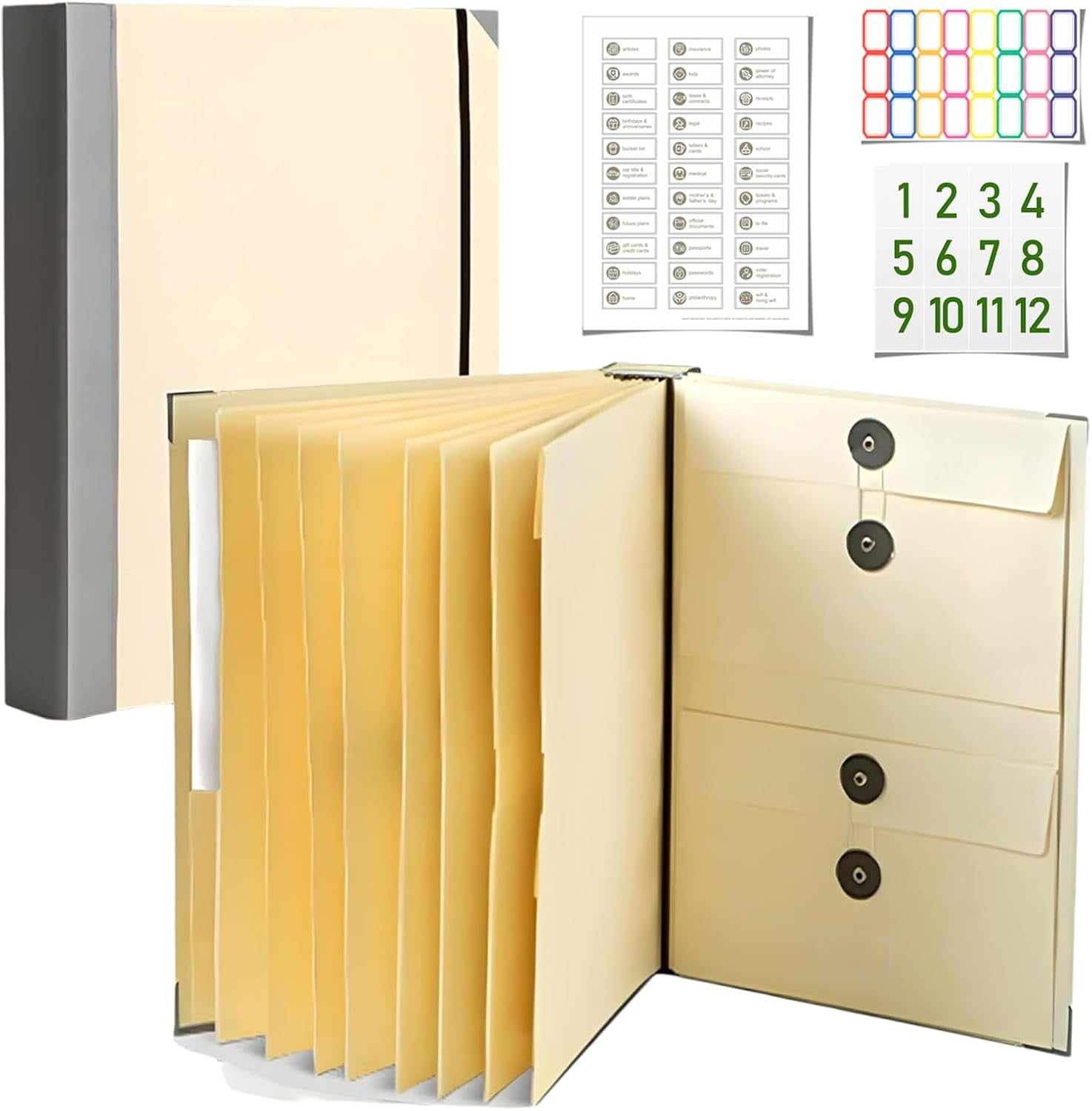 Important Document Organizer Binder with Labels, Accordion File Folder ...