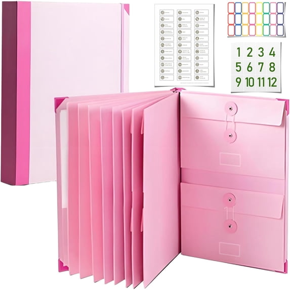 Important Document Organizer Binder with Labels, Accordion File Folder ...