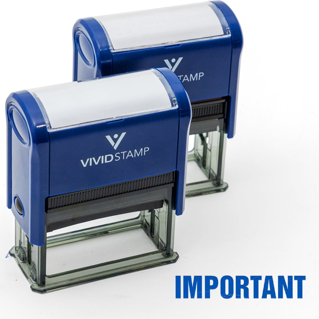 Important Self Inking Rubber Stamp (Blue Ink) - X-Large 2 Pack ...