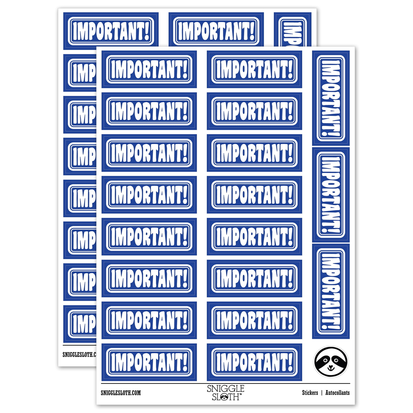 Important with Border Sticker Set - Dark Blue - Gloss Finish - 2.00 ...