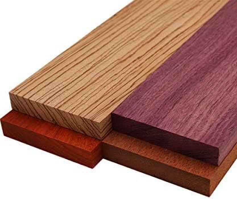 Imported Exotic Hardwood Variety Pack - Padauk, Zebrawood, Purpleheart ...