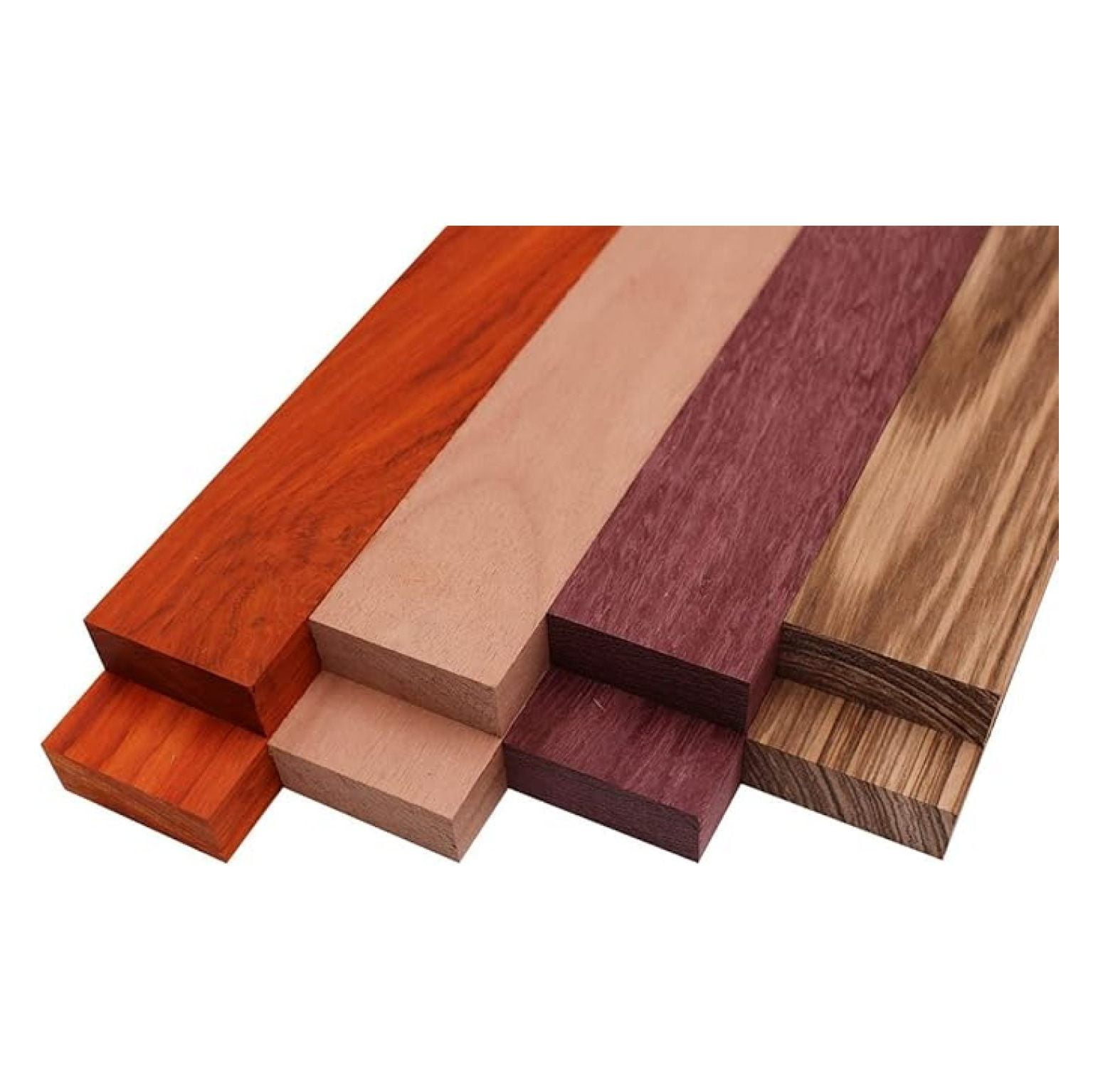 Imported Exotic Hardwood Variety Pack - Zebrawood, Purpleheart, Padauk ...