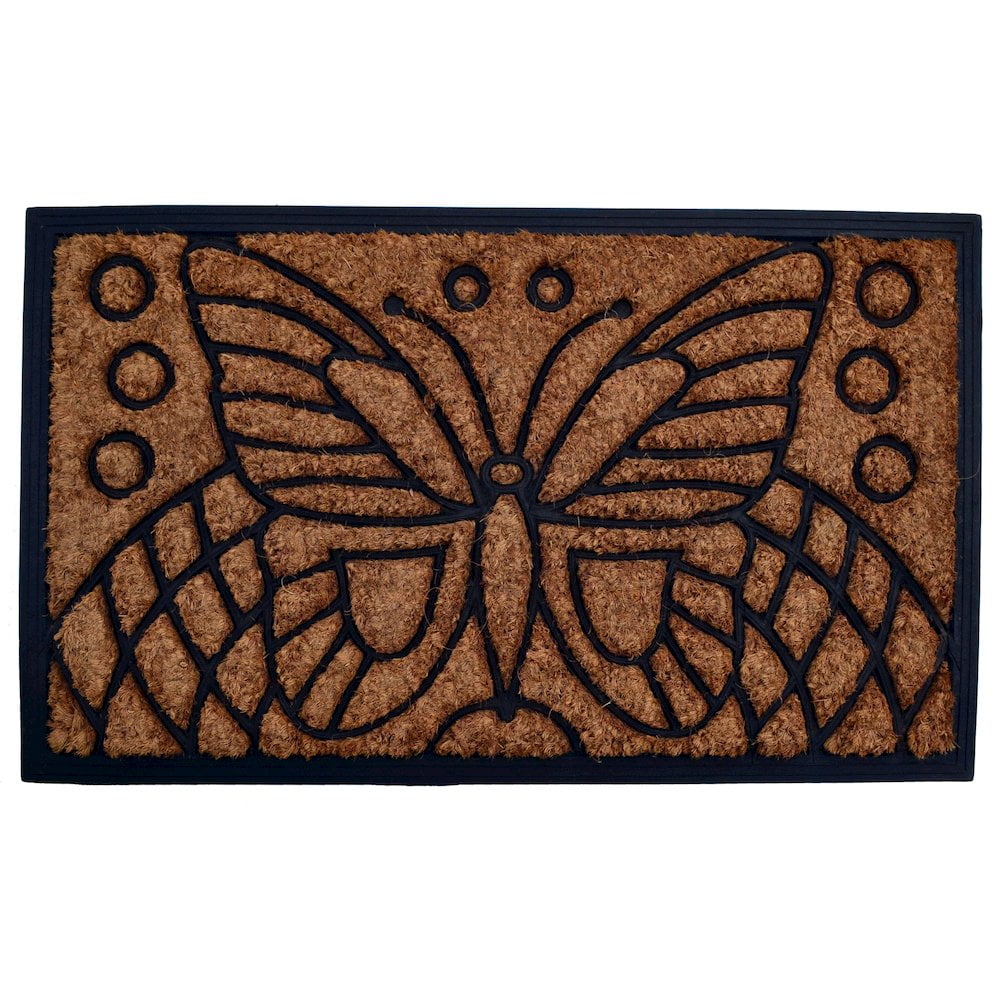 Imports Décor Butterfly Doormat in Coir/ Rubber Material - Walmart.com