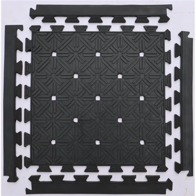 Imports Decor 841RBM 18 x 18 x 0.5 in. Rubber Tile with Connectors Mat ...